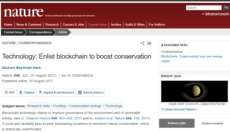 Enlist blockchain to boost conservation – CONSERVATION SCIENCE