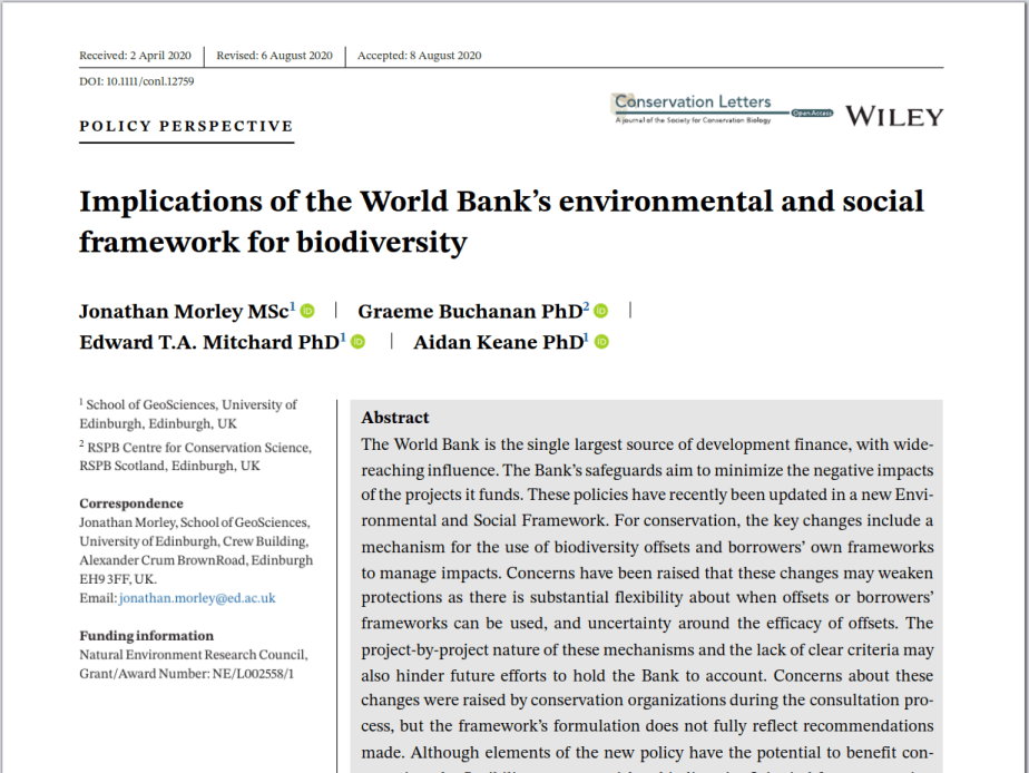 Implications of the World Bank’s environmental and social framework for ...